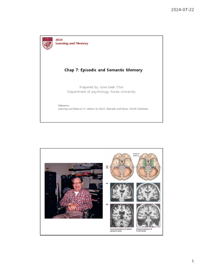 Understanding Episodic and Semantic Memory | PDF | Amnesia | Memory