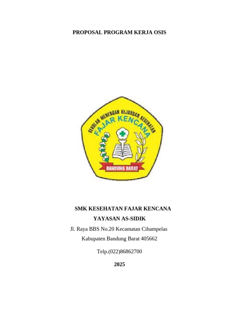 Proposal Program Kerja Osis SMK FK | PDF