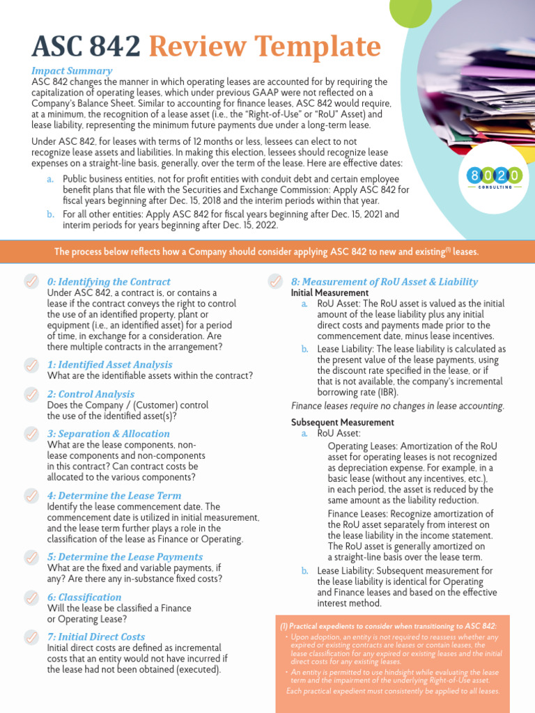 ASC 842 Review Template | PDF | Lease | Economies