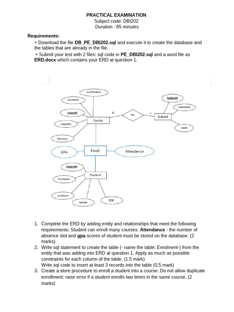 DBI202 Practical Exam: SQL Tasks Guide | PDF