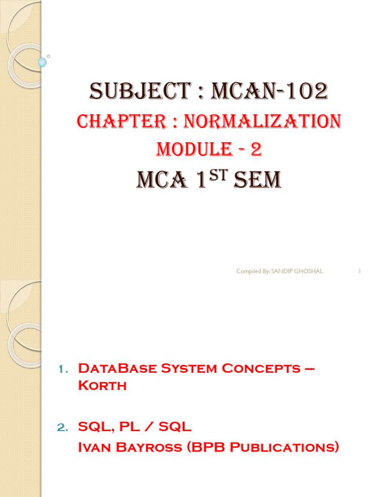 1ST Normalization - Mcan102 | PDF | Relational Database | Databases