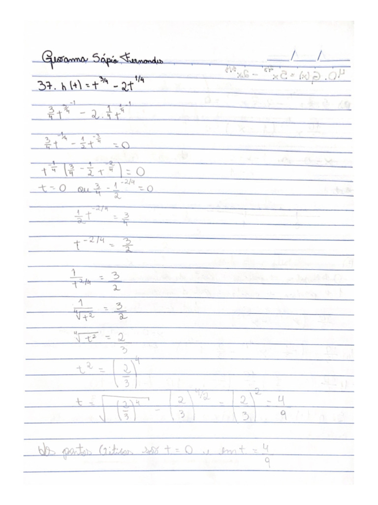 Exercícios Calculo I | PDF