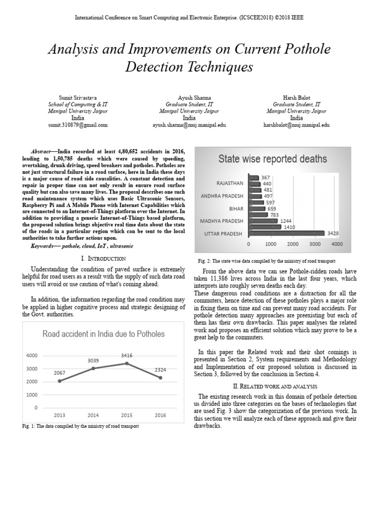 Analysis and Improvements On Current Pothole Detection Techniques | PDF ...