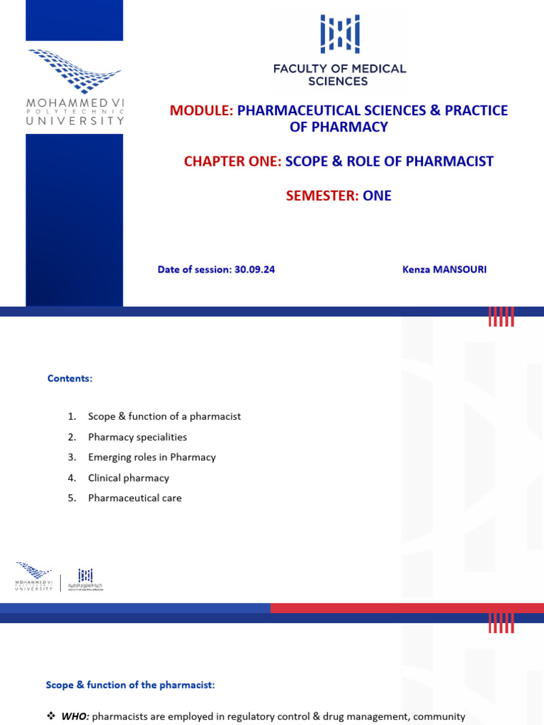 3 Role of Pharmacist | PDF | Pharmacy | Pharmacist