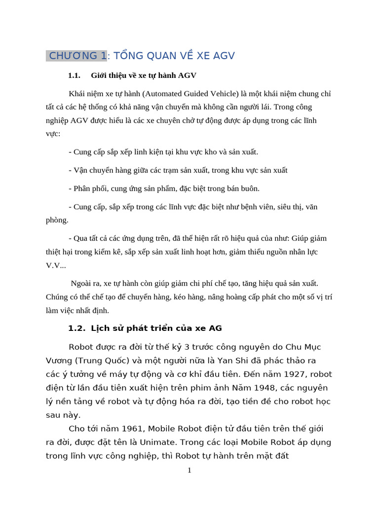 TỔNG QUAN VỀ XE AGV | PDF
