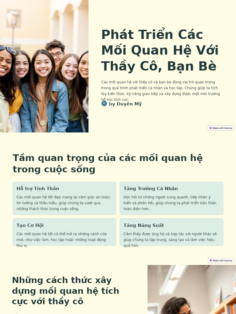 Phat Trien Cac Moi Quan He Voi Thay Co Ban Be | PDF