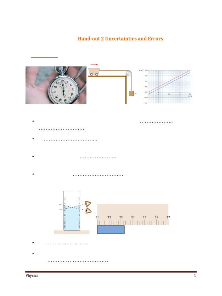 handout 2 for Uncertainties and Errors | PDF | Measurement | Observational Error