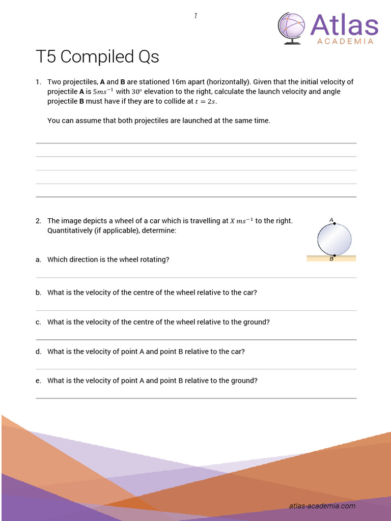 T5_Compiled_Qs | PDF | Force | Velocity