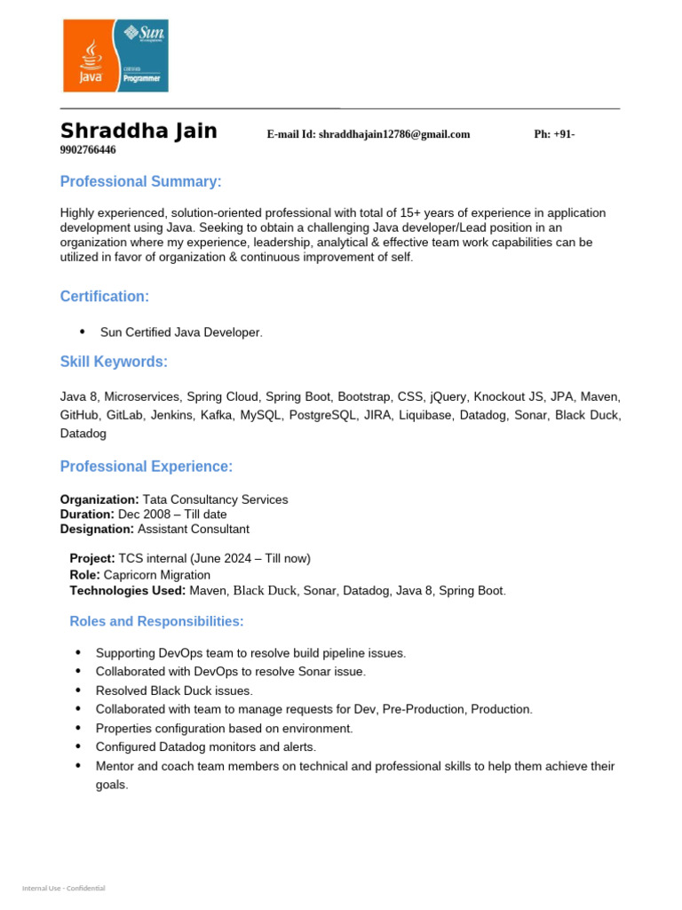 Java_Shraddha_Jain_15 | PDF | Software Development Process | Information Technology