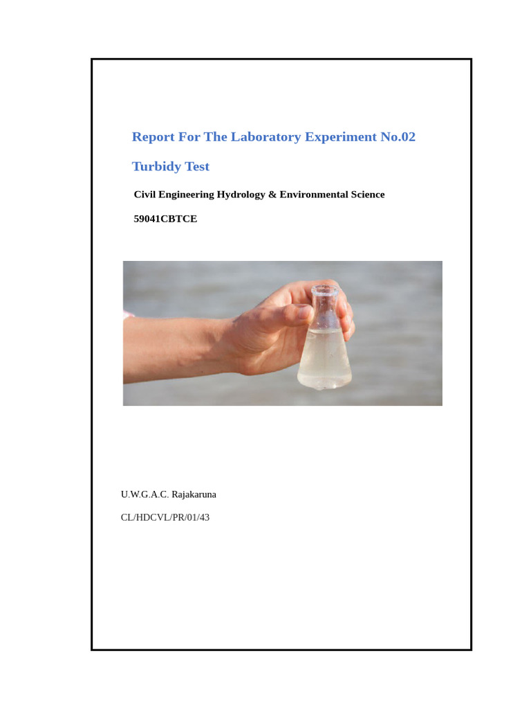 Turbidity Measurement in Water Samples | PDF