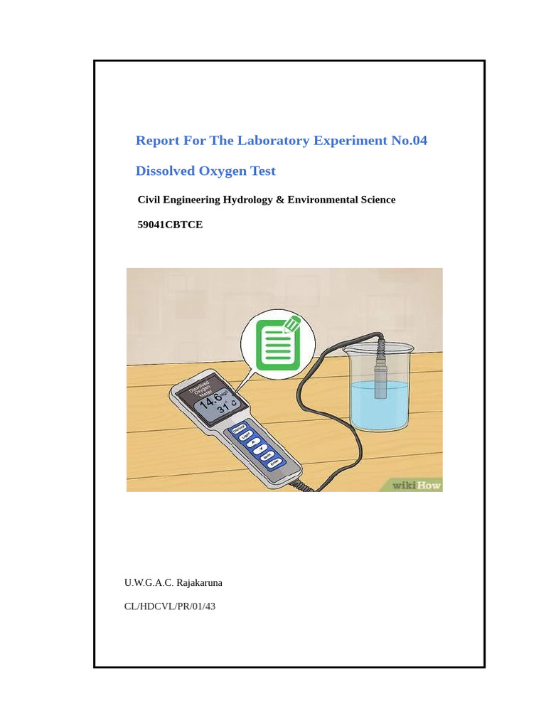 Dissolved Oxygen Test | PDF
