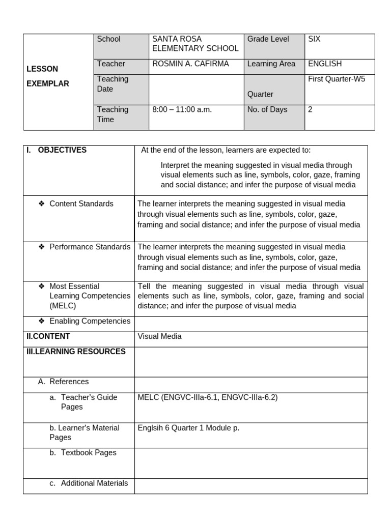 LE ENGLISH 6 Q1 W5 | PDF | Learning | Human Communication