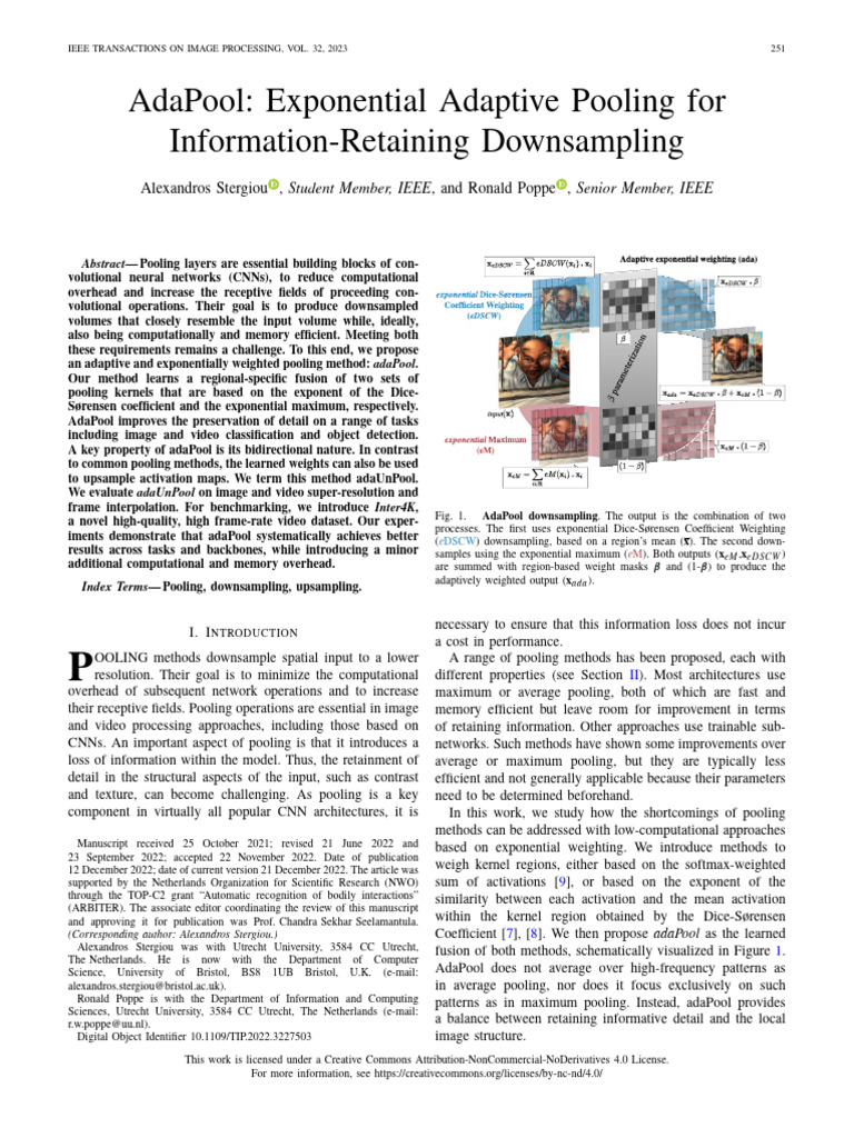 AdaPool_Exponential_Adaptive_Pooling_for_Information-Retaining_Downsampling | PDF | Applied ...