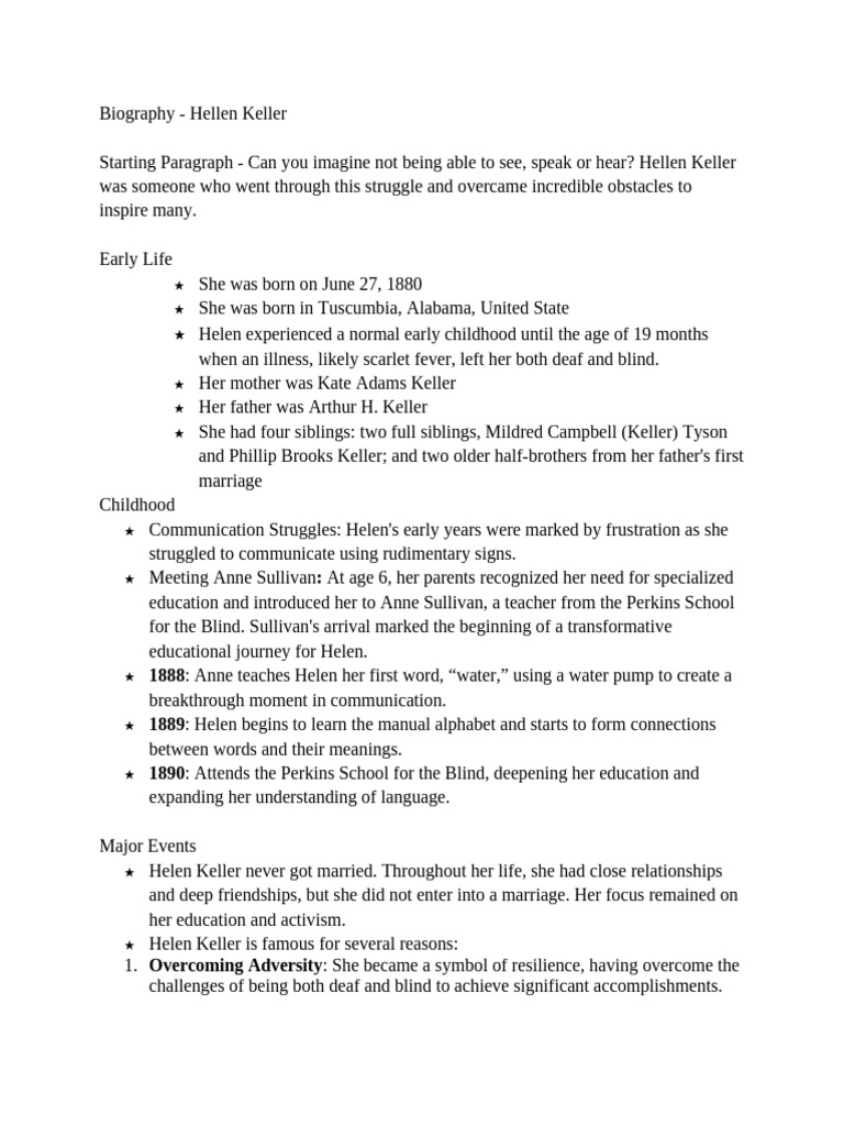 Biography - Hellen Keller | PDF | Helen Keller