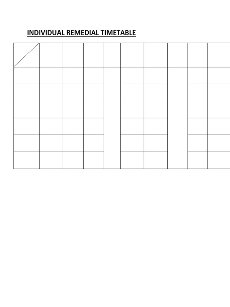 Individual Remedial Timetable | PDF
