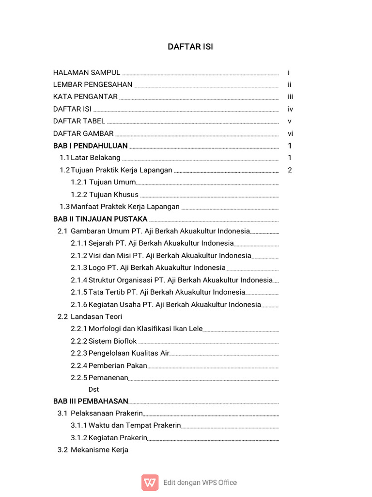 Format Laporan PKL Appl | PDF