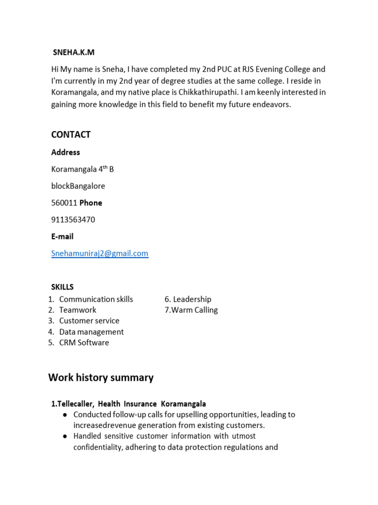 Document From Sneha | PDF