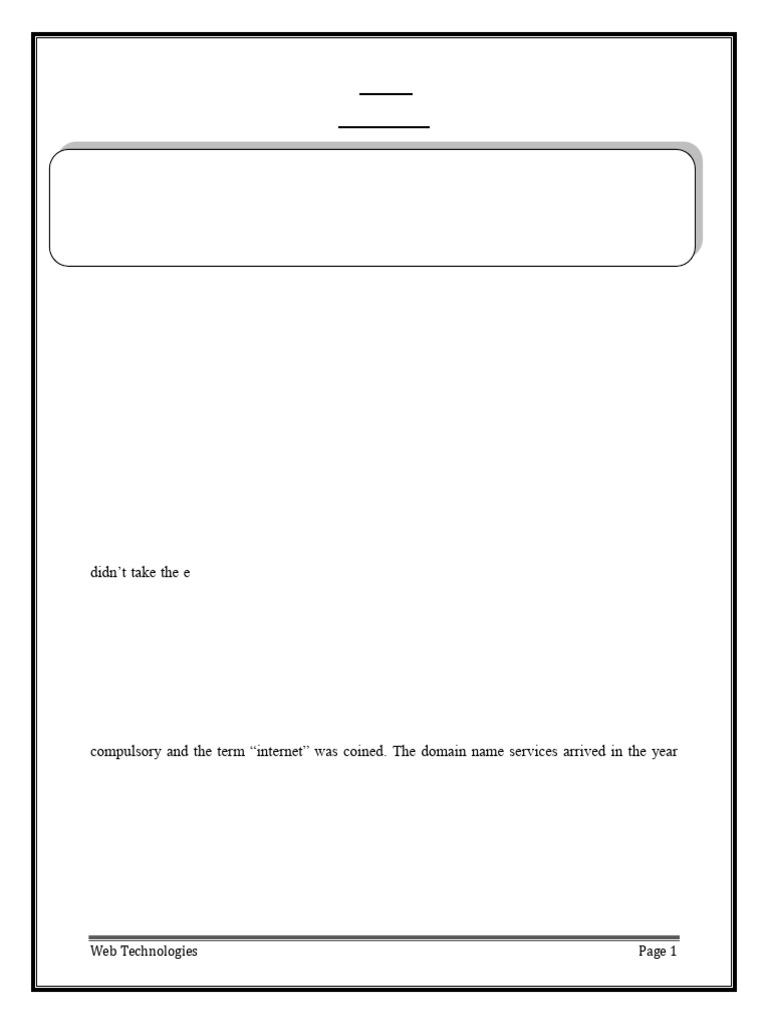 Notes introduction unit 1 & unit 2 full (WT) | PDF | World Wide Web ...