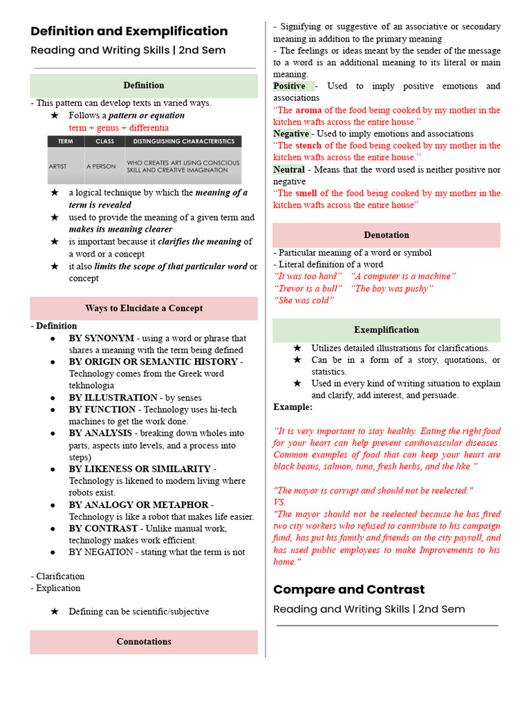 Definition and Exemplification | PDF | Definition