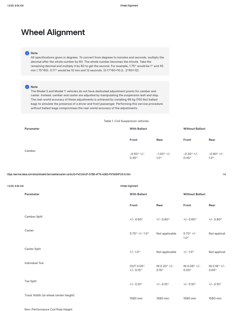 Tesla Model 3 Wheel Alignment | PDF | Land Vehicles | Vehicle Industry
