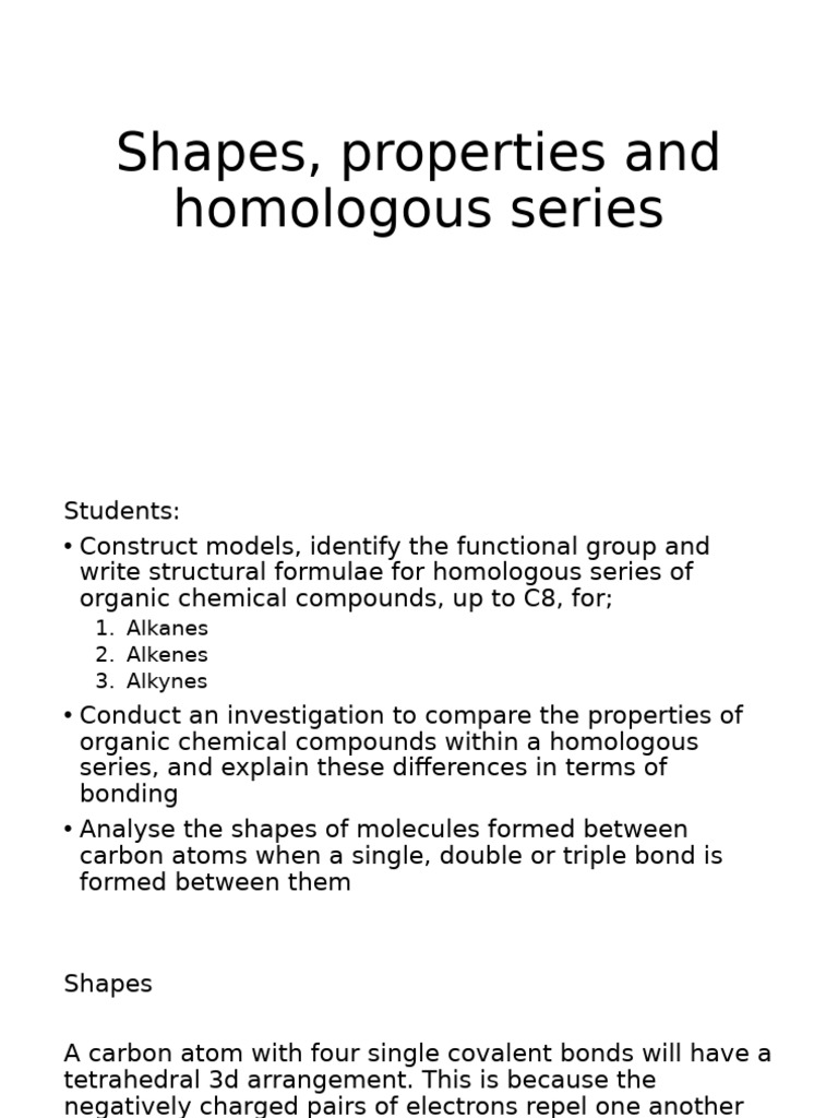 Shapes, Properties & Series | PDF | Chemical Polarity | Intermolecular ...