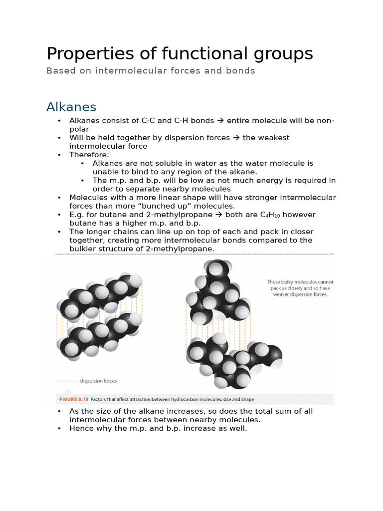 Properties of functional groups notes (2) | PDF | Chemical Polarity | Amide