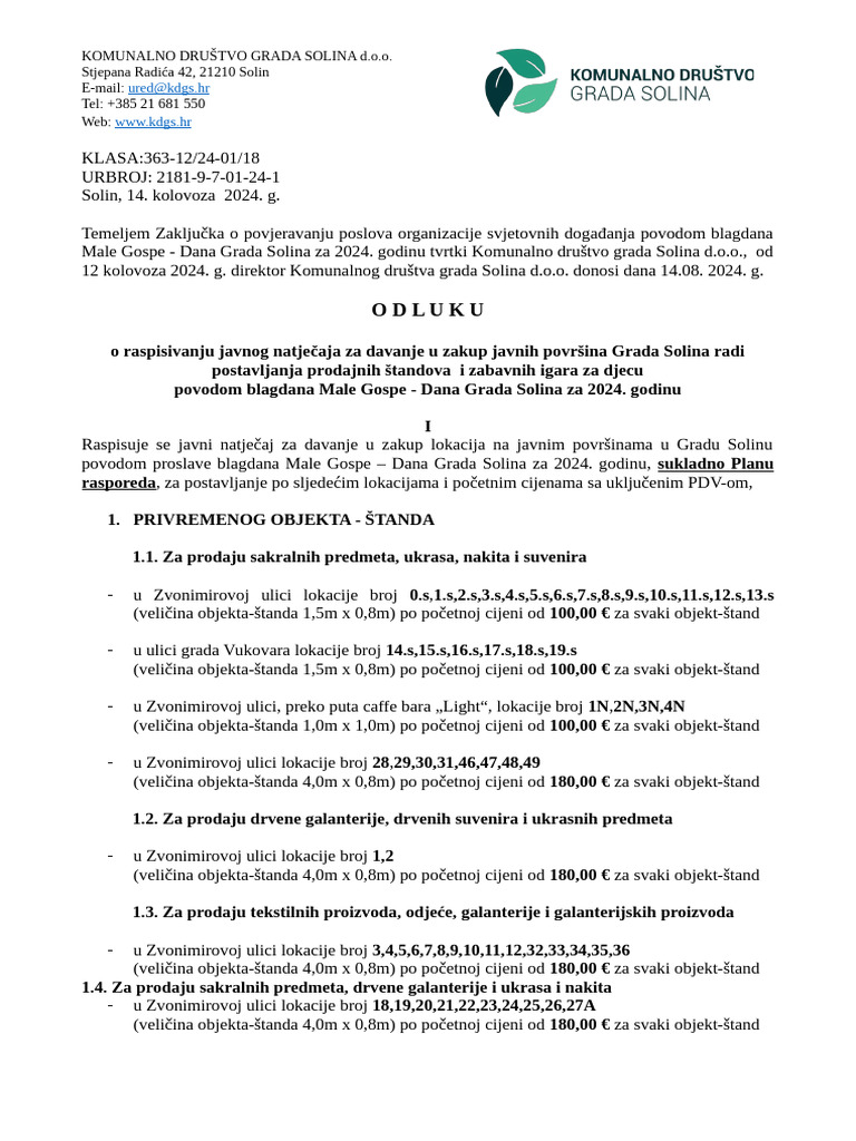 Natjecaj Za Malu Gospu 2024 | PDF