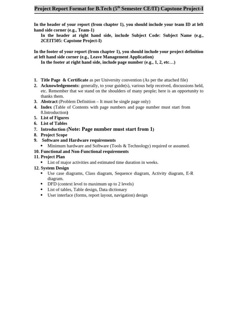 Second-Project Report Format FOR CE-IT-CE (AI) 6th Sem CP-I | PDF ...
