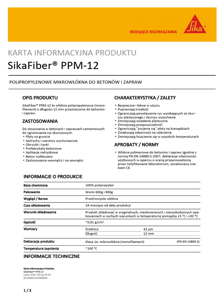 Sikafiber ppm-12 | PDF