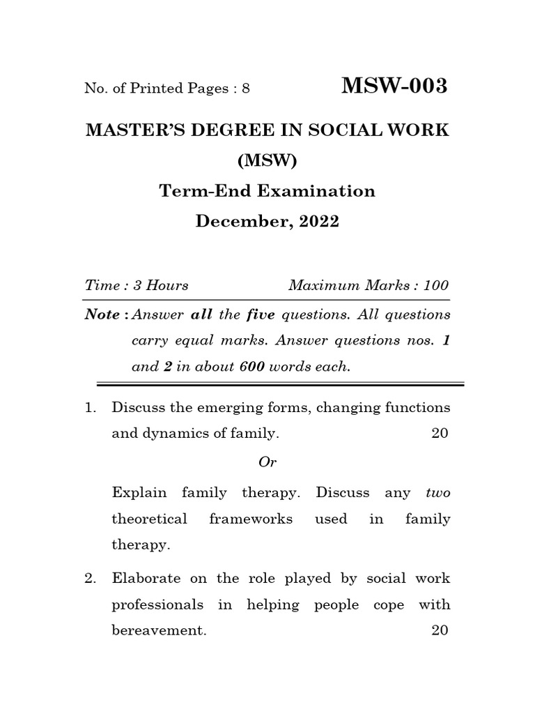 MSW-003 | PDF | Psychotherapy | Psychodynamics