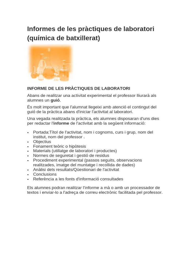 Informe de Pràctiques de Laboratori | PDF
