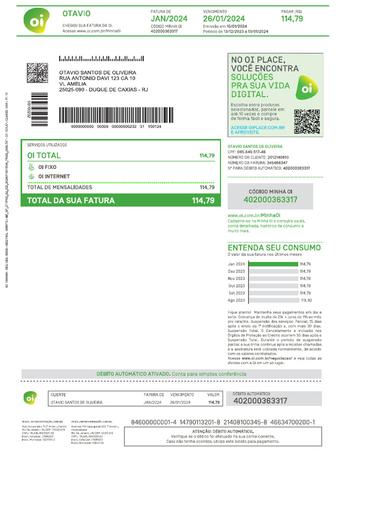 Conta Oi - Jan.24 | PDF