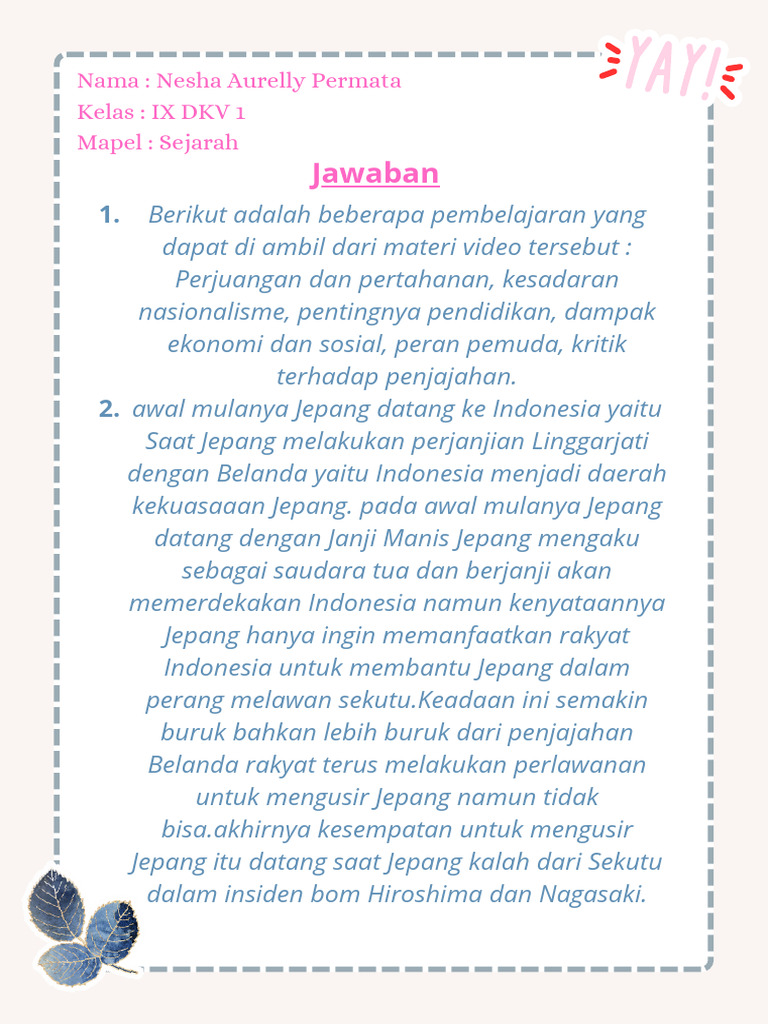 Putih Dan Biru Minimalis Border Catatan Dokumen A4 PDF | PDF