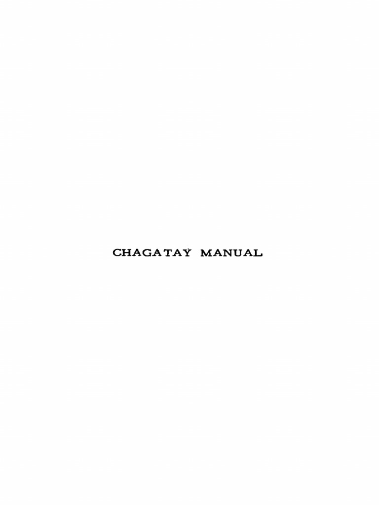 Chagatay Manual | PDF