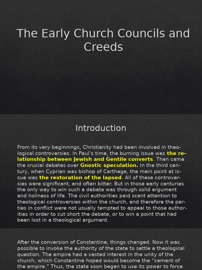 The Early Church Councils and Creeds (자동 저장) | PDF | Christian Belief ...