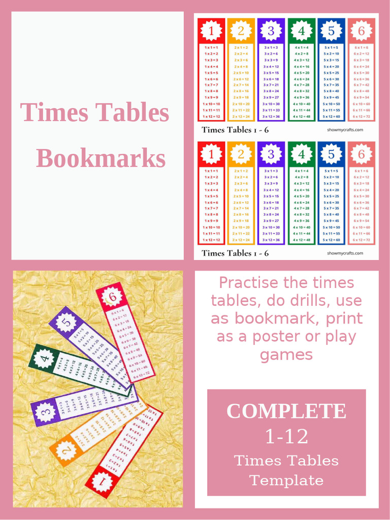 Printable Times Tables Bookmarks | PDF