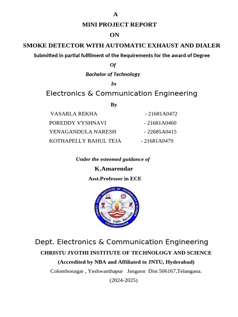 finalminiprojectdoc | PDF | Embedded System | Arduino