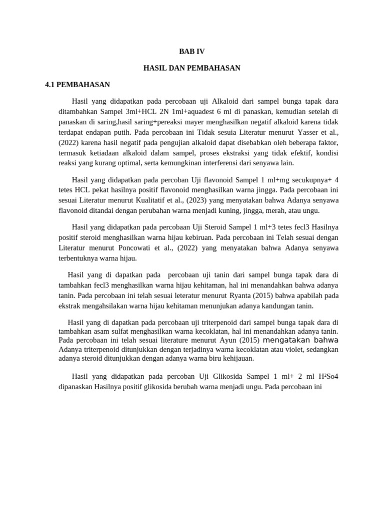 BAB IV Pembahasan Tapak Dara | PDF