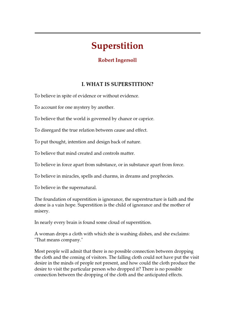 Understanding Superstition | PDF | Devil | Baptism