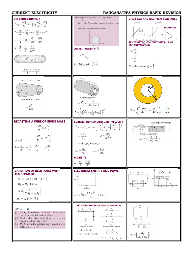 Current Electricity Revision Guide | PDF