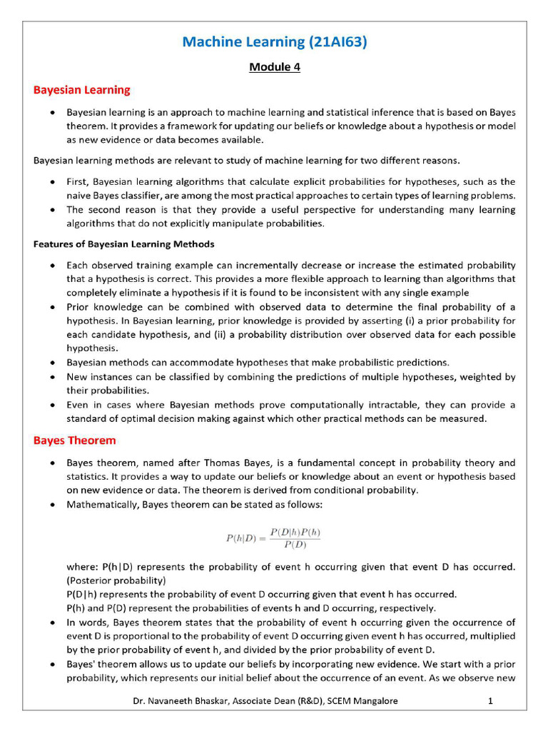 ML Module 4_Notes | PDF