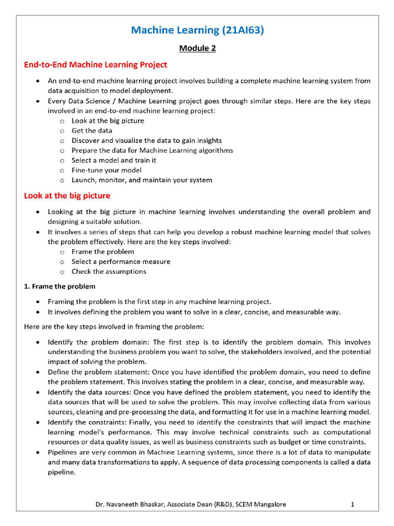ML Module 2 - Notes | PDF