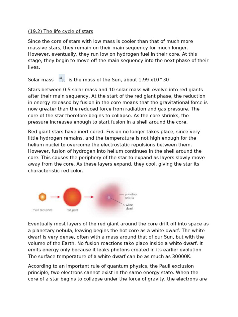 (19.2) The Life Cycle of Stars | PDF | Stars | Nuclear Fusion