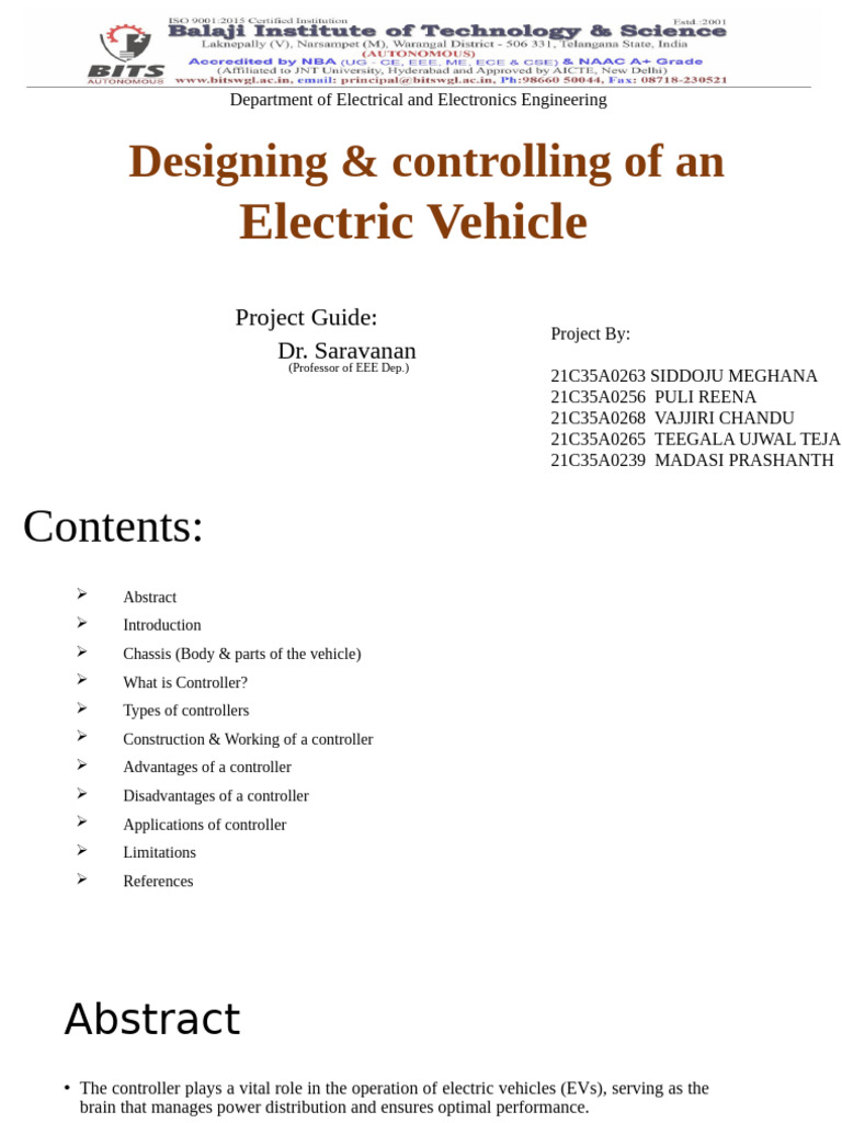 ev ppt | PDF | Electric Motor | Direct Current