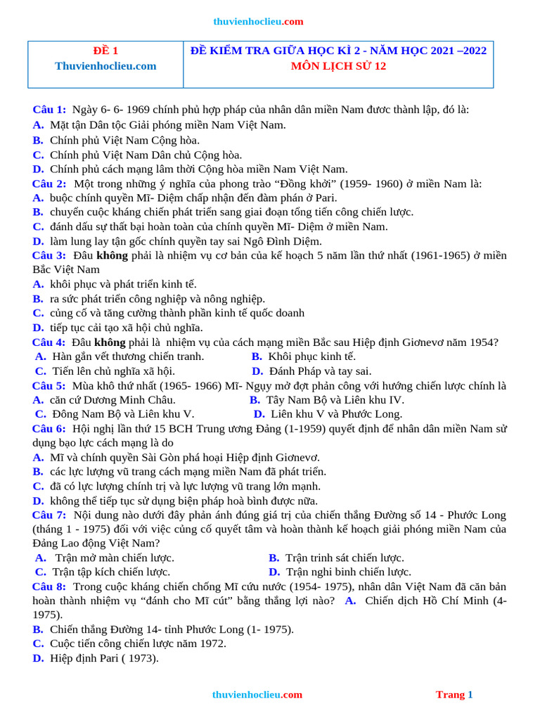 thuvienhoclieu.com-Bo-de-thi-giua-HK2-LICH-SU-12-nam-2021-2022-co-dap-an | PDF
