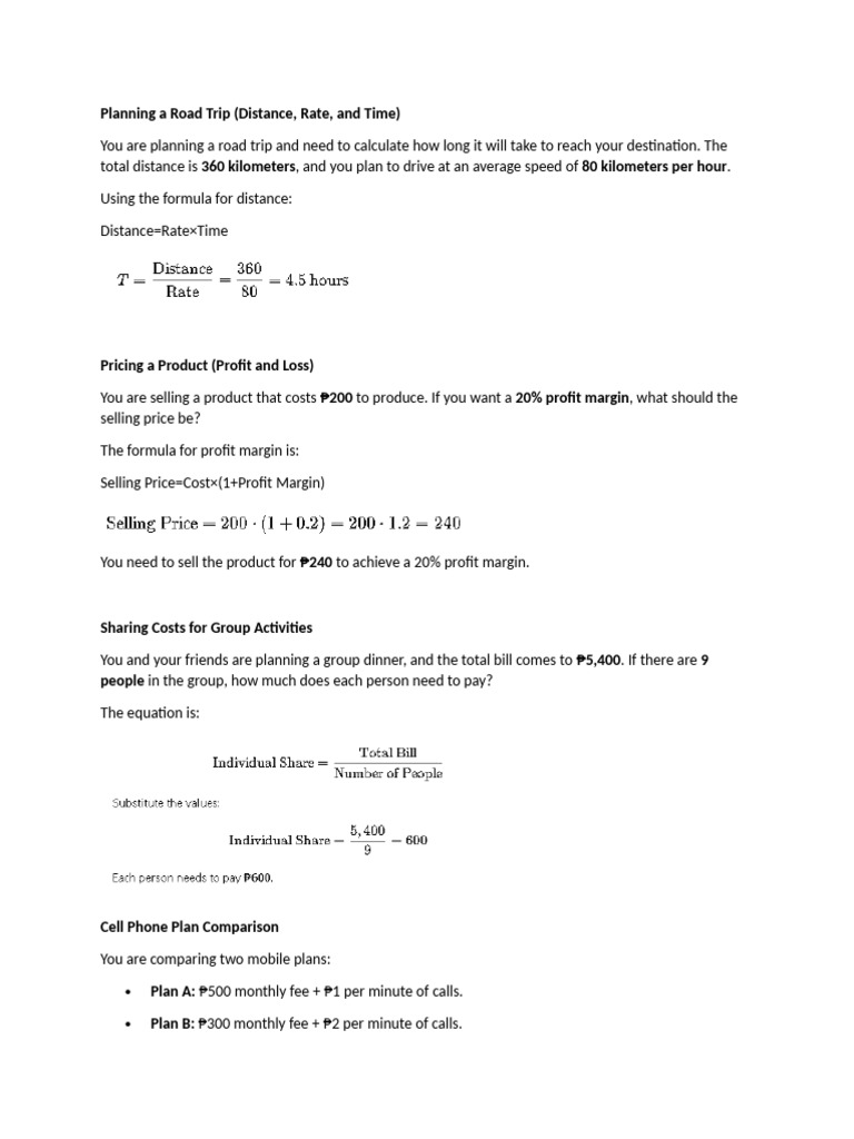 Road Trip Planning and Cost Calculations | PDF