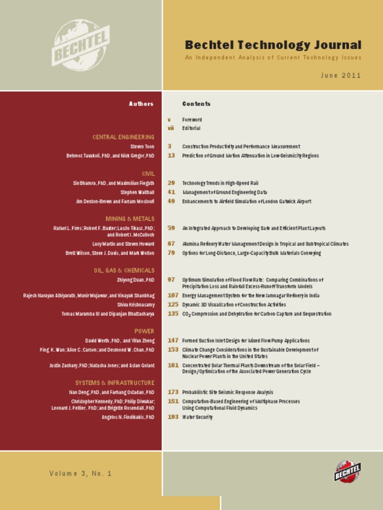 Bechtel Technology Journal: Major Offices | Download Free PDF ...