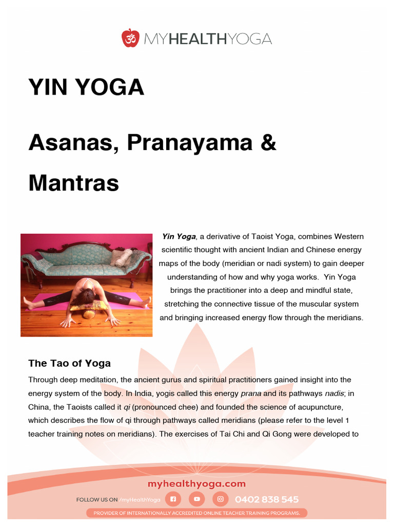 Yin Yoga Module 1 Asanas Pranayama Mantras | PDF | Asana | Chakra