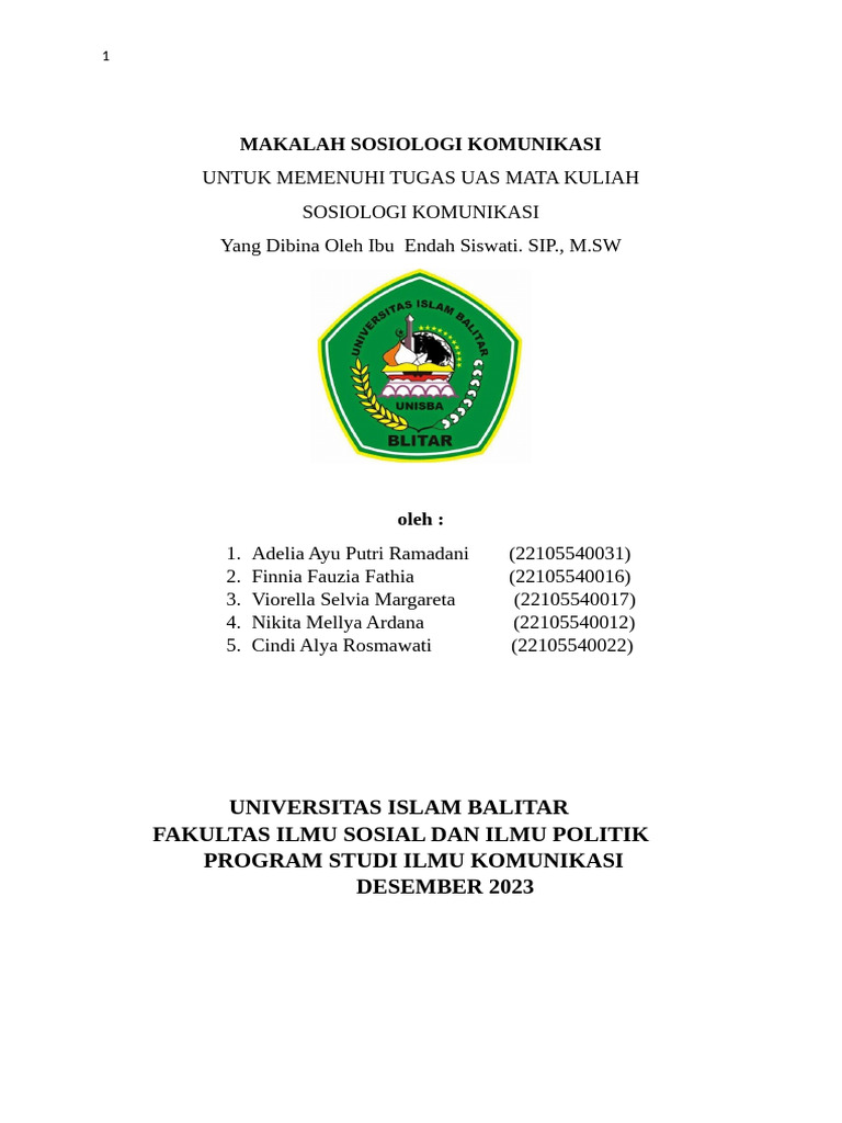 Makalah UAS Masyarakat Maya | PDF