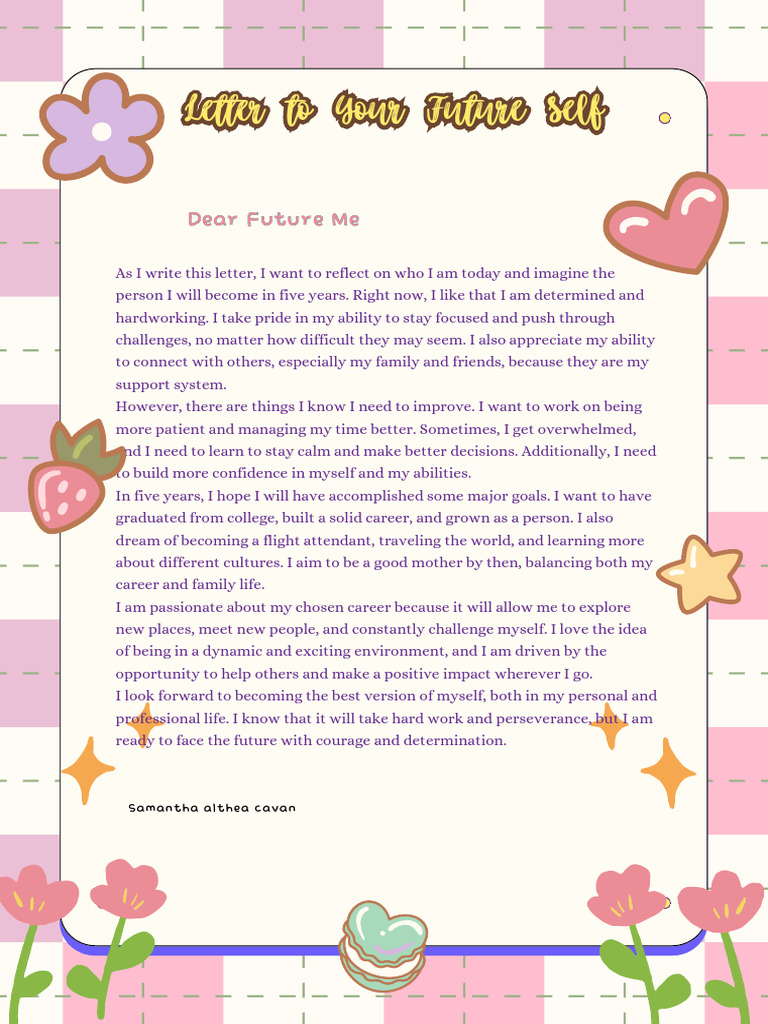 Pink Purple Cute Creative Thank You Letter | PDF